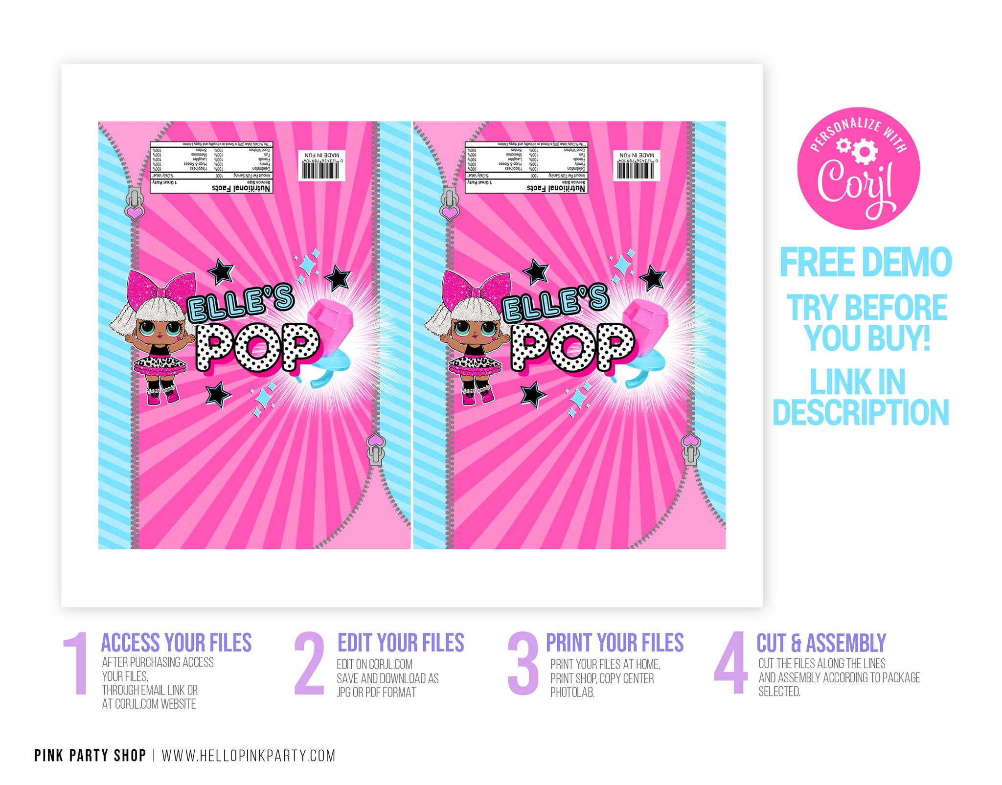 LOL SURPRISE RING POP WRAPPER DESIGN – hellopinkpartyshop