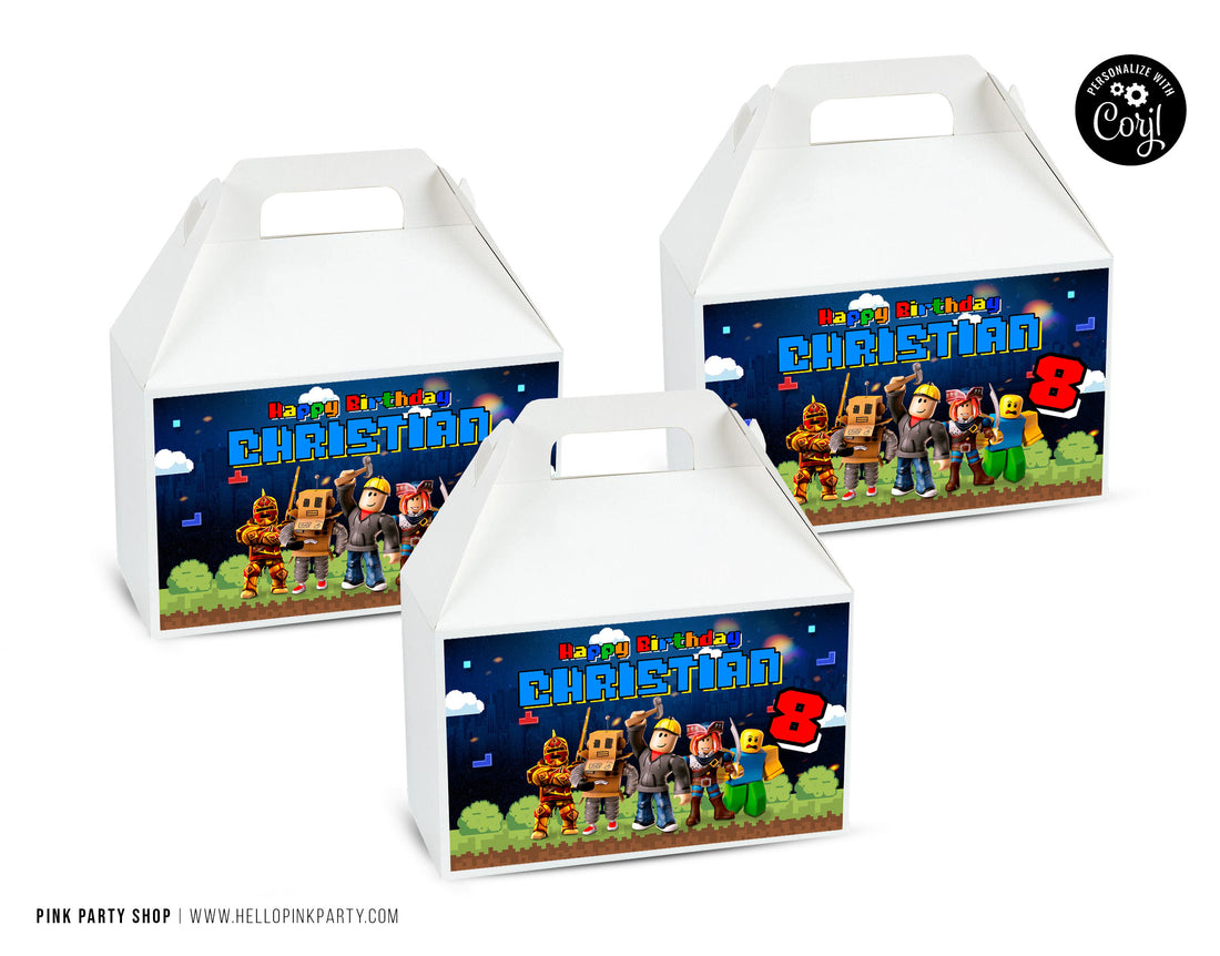 ROBLOX BOYS EDITABLE GABLE BOX LABELS TEMPLATE – hellopinkpartyshop